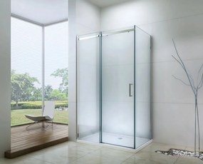 Mexen Omega sprchový kout 150x70cm, 8mm sklo, černý profil-čiré sklo, 825-150-070-70-00