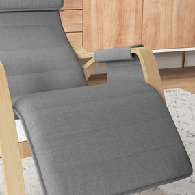 HOMCOM Houpací křeslo pro kojící a relaxační účely s nastavitelným opěradlem na nohy, boční kapsou a podhlavníkem, Houpací křeslo do ložnice, 67 x 11…