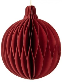 Červená vánoční ozdoba z papíru koule Harmonic I – 10 cm