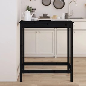 Barový stolek černý 100 x 50 x 110 cm masivní borové dřevo - Default Title