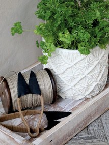 Dekorační retro nůžky omotané kůží - 6*23cm
