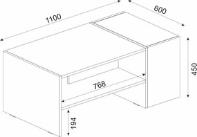 Casarredo - Komfort nábytek Konferenční stolek s ÚP IZMIR sapphire/antracit