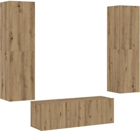 Nástěnné TV skříňky 3 ks dub artisan kompozitní 3328966