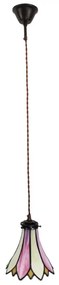 Závěsná lampa Tiffany Jurren pink – 15x115 cm