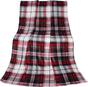 Bellatex Přikrývka  Kemping PLUS Červená,Šedá,Bílá 150x200 cm
