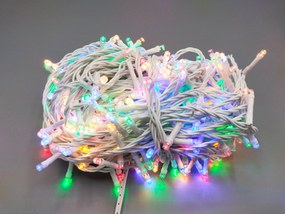 Venkovní vánoční LED řetěz, různobarevná, bílý kabel, 30m, 300 LED