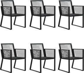 7dílný zahradní jídelní set černý PVC ratan 3156545