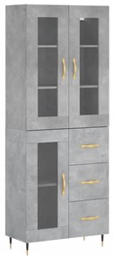 Skříň highboard betonově šedá 69,5x34x180 cm kompozitní dřevo - Default Title