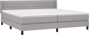 Box spring postel s matrací světle šedá 200 x 200 cm textil 3129817