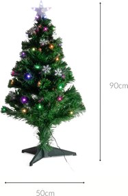 Umělý vánoční stromeček s osvětlením a hvězdou, 90 cm