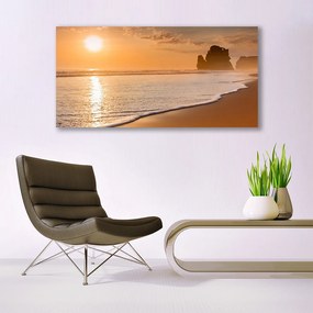 akrylový obraz Moře Pláž Slunce Krajina 120x60 cm