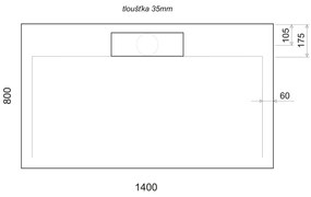 GELCO - IRENA sprchová vanička z litého mramoru, obdélník 140x80x3,5cm, HI14080