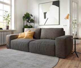 Velká pohovka Lanzo L 250x105 cm mikrovlákno khaki hnědá