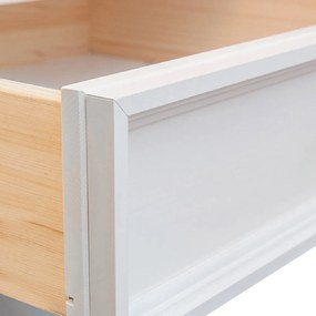 Massive home | Belluno Elegante bílá vysoká komoda z masivu s ořechovou deskou