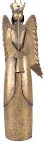 Zlatá antik kovová dekorace anděl Christmas Angel - 20*16*52 cm