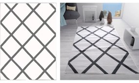 WI Kusový koberec Maroko bílá s šedou - 100 x 150 cm