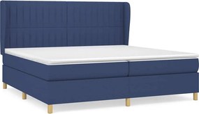 Box spring postel s matrací modrá 200x200 cm textil 3128715