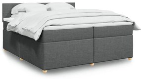 Box spring postel s matrací tmavě šedá 200x200 cm textil 3289088