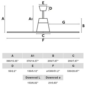 FARO 34106-Stropní ventilátor TYPHOON M hnědá pr. 130 cm IP44 + dálkové ovládání