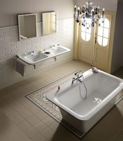 Kerasan Kerasan, WALDORF WC kombi, spodní/zadní odpad, bílá-bronz, WCSET18-WALDORF