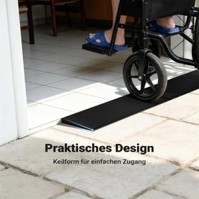 Prahová rampa Wiltec – 900 × 80 × 8 mm, černá (60925)