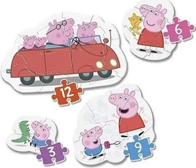 CLEMENTONI Moje první puzzle Prasátko Peppa 4v1 / 3, 6, 9, 12 dílků /