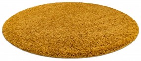 Kusový koberec Shaggy Sofia žlutý kruh 100cm