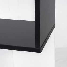 HOMCOM 5-patrová knihovna ve tvaru S, moderní design pro obývací pokoj a kancelář 60x24x184,5 cm Černá a bílá