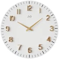 JVD HC404.1 - bílé hodiny se zlatými číslicemi a ručičkami