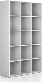 Regál FRAME, vysoký, 3 sloupce, 2162 x 1299 x 450 mm, bílá
