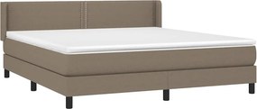 Box spring postel s matrací taupe 180x200 cm textil 3129653