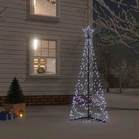 343502 vidaXL Vánoční stromek kužel 200 studených bílých LED diod 70 x 180 cm