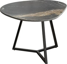 Keramický konferenční stolek Paquita 70 cm černý / pískový
