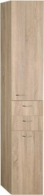 Aqualine Aqualine, ZOJA/KERAMIA FRESH skříňka vysoká s košem 35x184x29cm, levá, dub platin, 51232