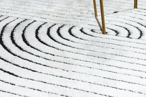 Dywany Łuszczów, Kusový koberec Mode 8587 geometric cream/black, 80x150, béžová, chodba / předsíň