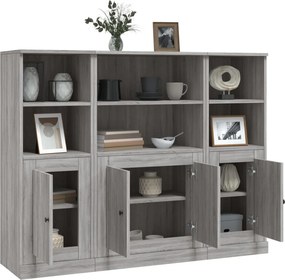 Příborníky 3 ks šedé sonoma kompozitní dřevo 3185309