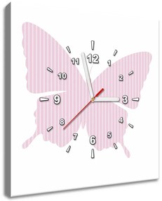 Gario Obraz s hodinami Proužkovaný motýlek Rozměry: 30 x 30 cm