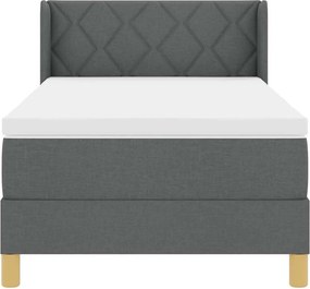 Postel s boxspringem s čelo Tmavě šedá 190 x 90 cm textil 3341329