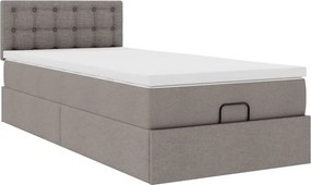 Osmanský rám postele s matrací taupe 80x200cm textil 3311584