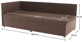 Kondela Válenda s úložným prostorem, hnědá Taupe, AURIA UNI