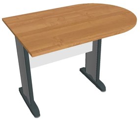 Stůl jednací oblouk 120 cm - Hobis Cross CP 1200 1 Dekor stolové desky: olše, Dekor lamino podnože: bílá, Barva nohou: černá