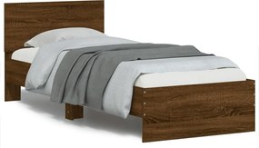 vidaXL Rám postele s čelem 75 x 190 cm kompozitní dřevo [838664] Barva: hnědý dub