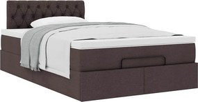 Osmanský rám postele s matrací tmavě hnědá 120x190cm textil 3311528
