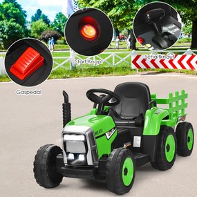 Costway 3-rychlostní dětský traktor 12 V pojízdný traktor s odnímatelným