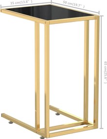 Stolek na notebook černý 50 x 35 x 65 cm tvrzené sklo 331646