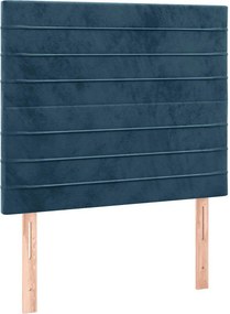 Box spring postel s matrací a LED tmavě modrá 90x190 cm samet 3136159