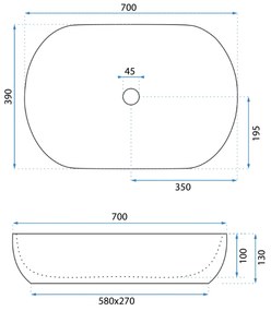 Keramické umyvadlo na desku REA CLEO 71