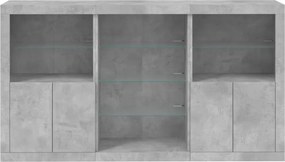 Příborník s LED osvětlením betonově šedý 181,5 x 37 x 100 cm 3209180