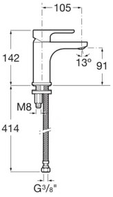 Roca A5A3K09C00 - Umyvadlová baterie L20 14,2 cm lesklý chrom