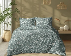 Detexpol Bavlněné povlečení 220x200 Zelená se sedmikráskami - letní květinový motiv, 100% bavlna - 5337 B - Soft Meadow